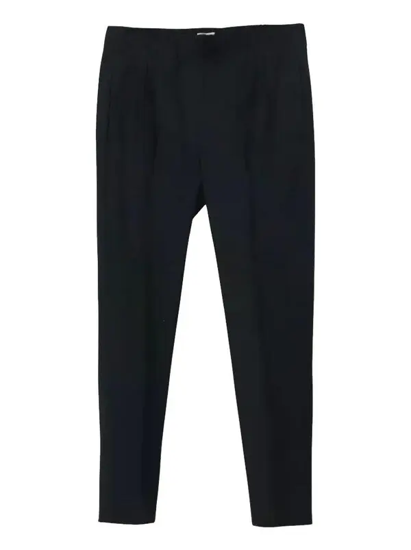 Brunello Cucinelli Navy Elasticated Tapered Leg Trousers - Blue