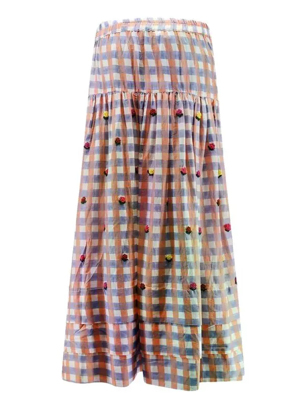 PHILIPPA 1970 Adriana Embroidered Midi Skirt - Pink