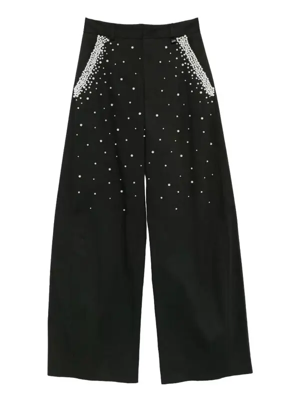 Giuseppe Di Morabito Embellished Wide-leg Trousers - Black