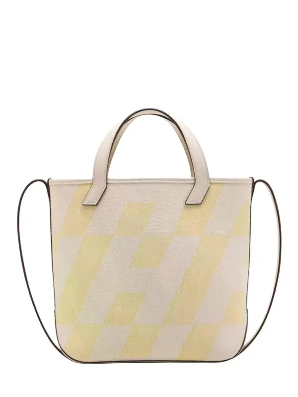 Hermès 2023 Toile And Swift Cabas H En Biais 27 Satchel - White