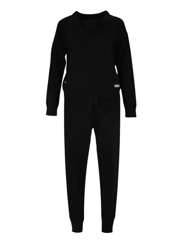 IZAAK AZANEI Collared Knitted Tracksuit - Black