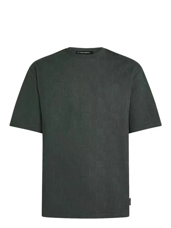 Karl Lagerfeld Monogram Checked T-shirt - Green