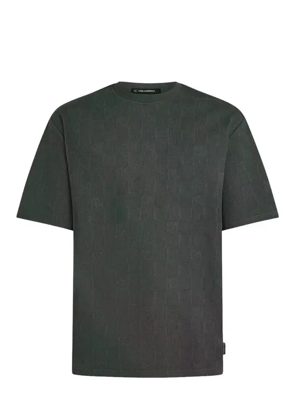 Karl Lagerfeld Monogram Checked T-shirt - Green