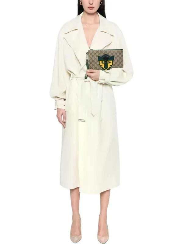Gucci Gg Supreme Fox Clutch Bag - Neutrals
