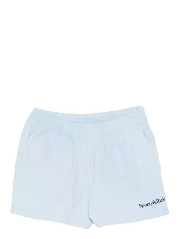 SPORTY & RICH Logo-embroidered Track Shorts - Blue