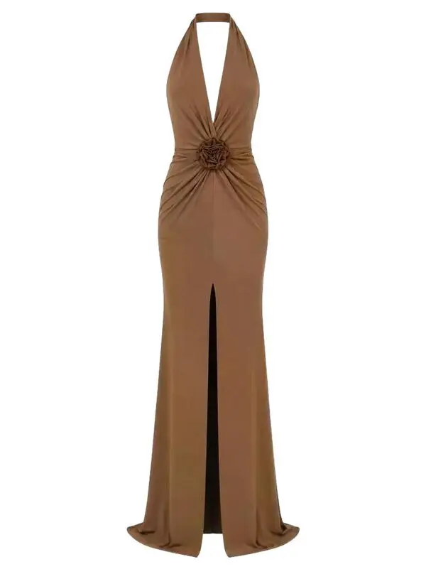 ROSERRY Mallorca Floral-detail Dress - Brown