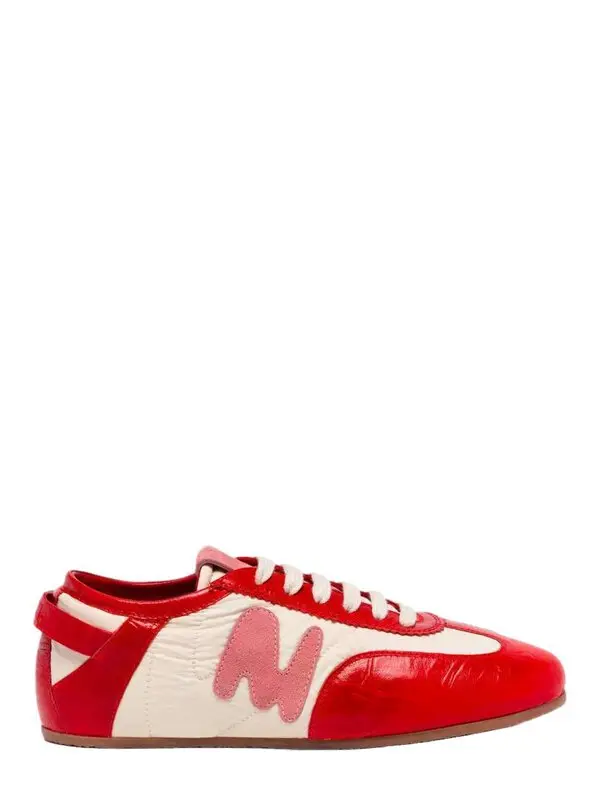 MSGM Panelled Logo Patch Sneakers - Red