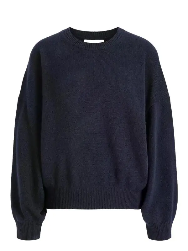 LISA YANG Fine Knit Ribbed Trim Sweater - Blue
