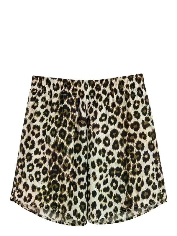JUCCA Leopard-print Elasticated Shorts - Neutrals