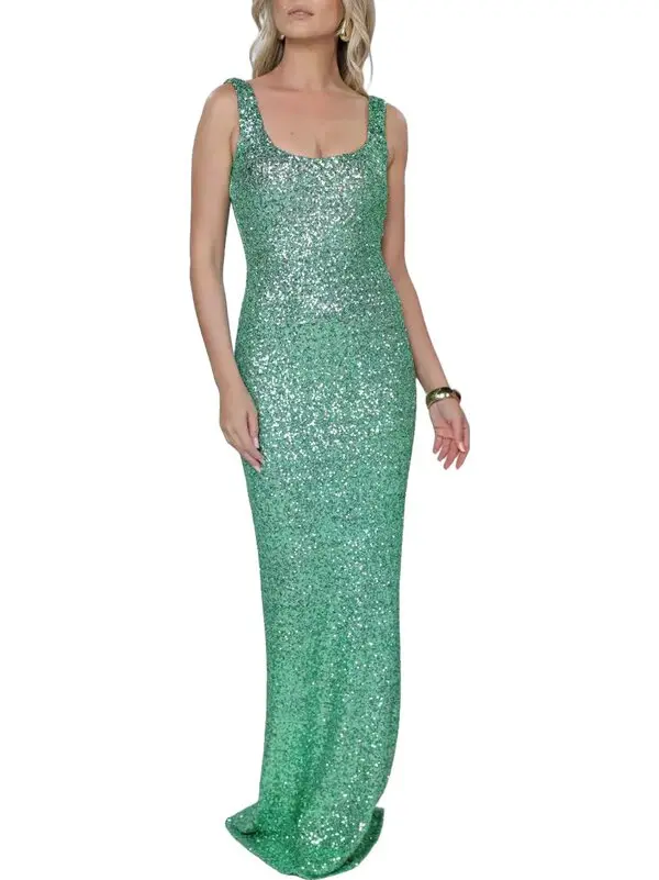 ROSERRY Sequin-embellished Kendall Dress - Green