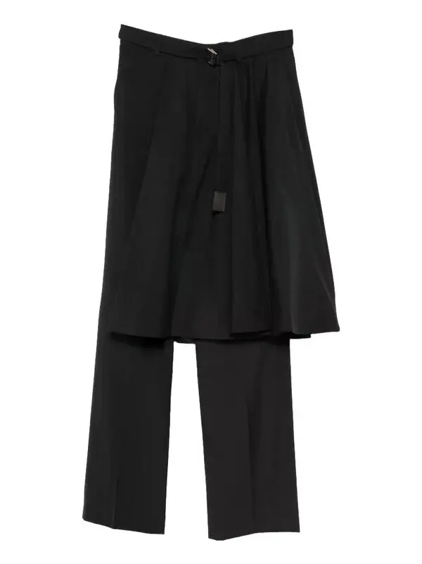 Sacai Pleated Overlay Trousers - Black