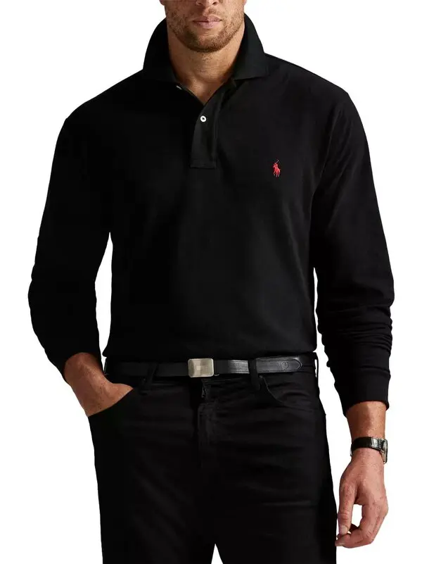 Polo Ralph Lauren Long-sleeve Mesh Polo Shirt - Black