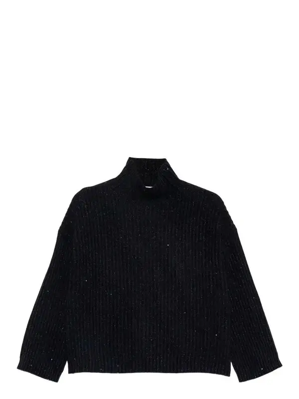 Brunello Cucinelli Ribbed Sequin-embellished Knit - Blue