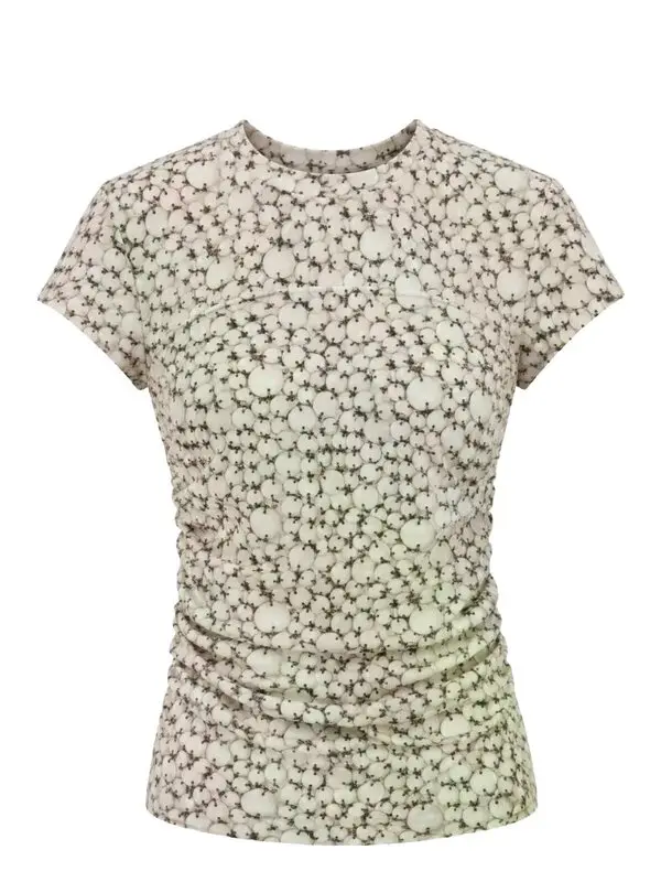 Isabel Marant Étoile Maëlie Bead-print Ruched T-shirt - Neutrals