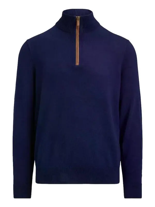 Rlx Ralph Lauren Half-zip Wool Sweater - Blue