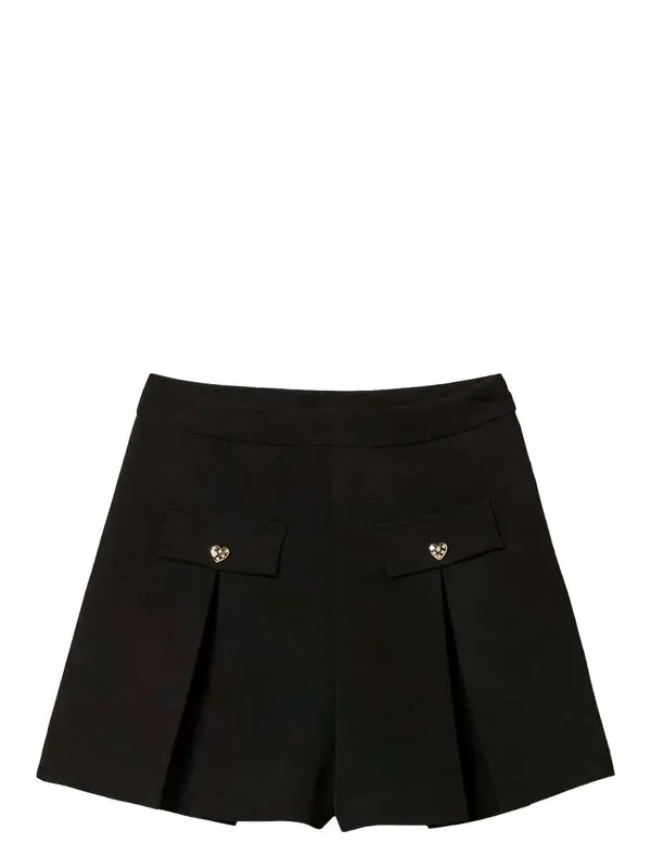 TWINSET Crêpe Shorts With Heart-shaped Buttons - Black
