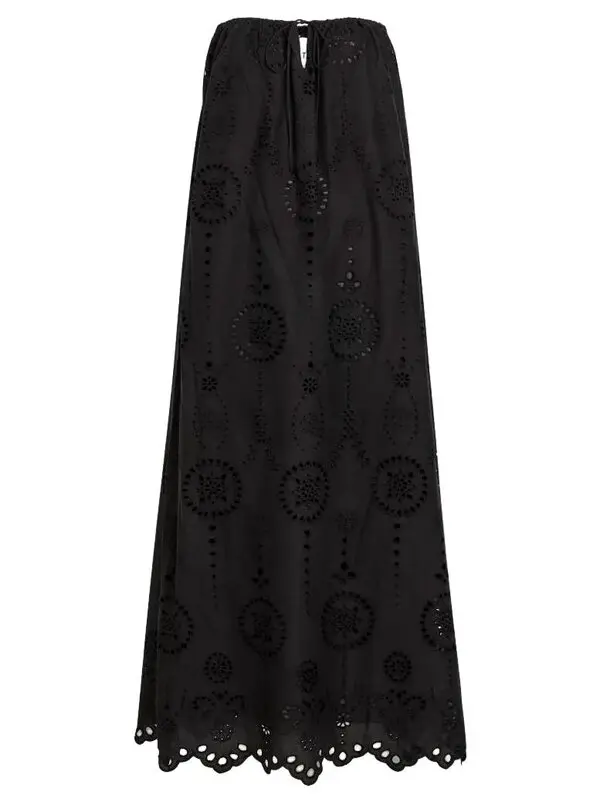 Matteau Broderie-anglaise Midi Dress - Black