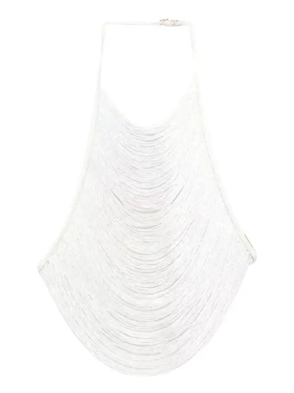 Cult Gaia Tanner Sequin-embellished Halter Neck Top - White