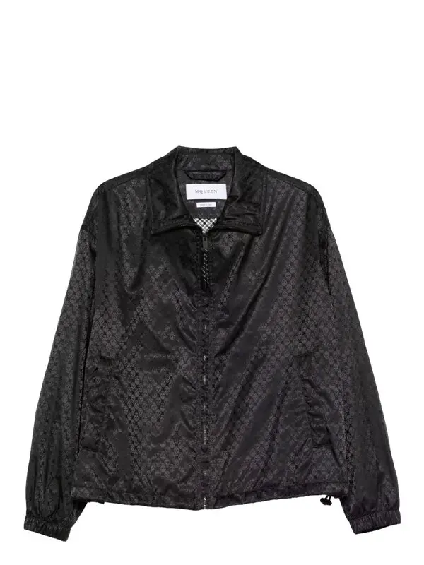 Alexander McQueen Skull Jacquard Zip-up Jacket - Black