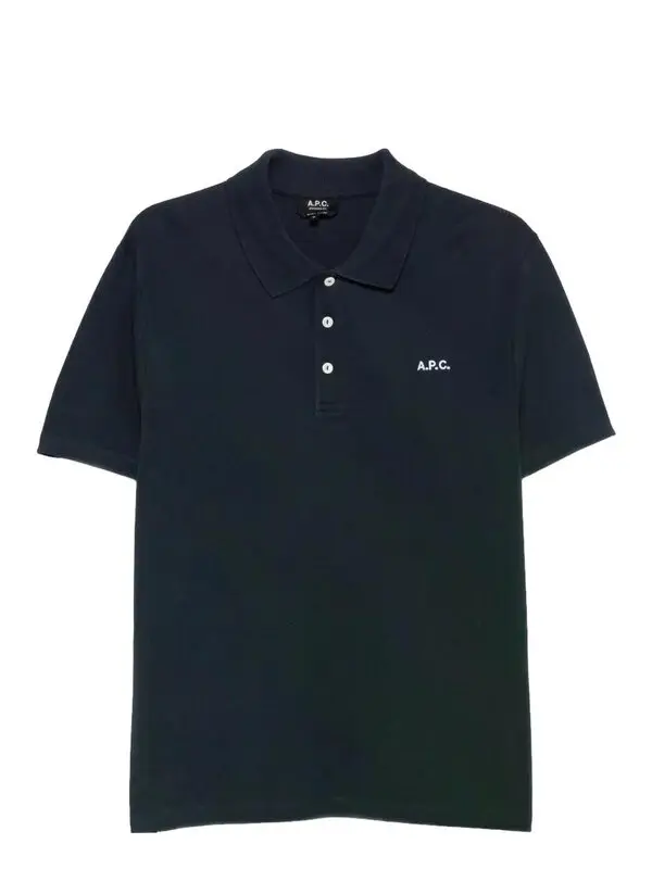 A.p.c. Logo-embroidered Polo Shirt - Blue