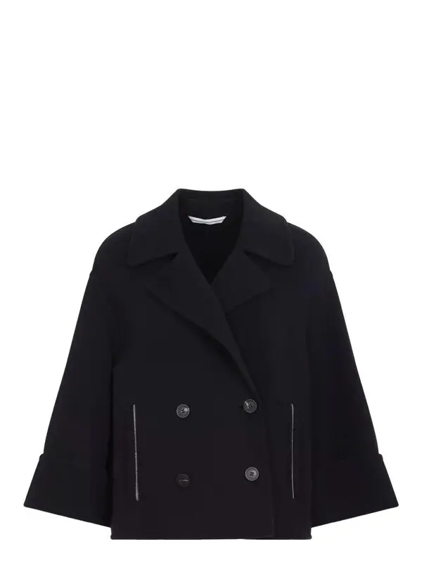 Peserico Double-breasted Wool Coat - Blue