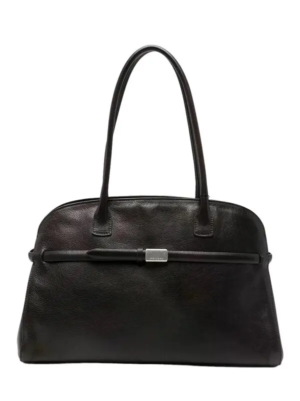 Orciani Aura Soft Logo-plaque Leather Tote Bag - Brown