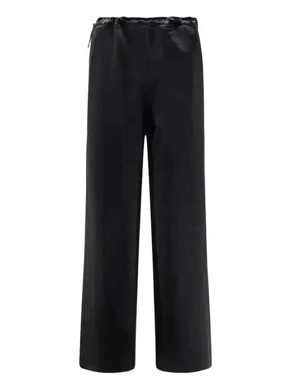 TONYWACK Satin Drawstring Waist Trousers - Black