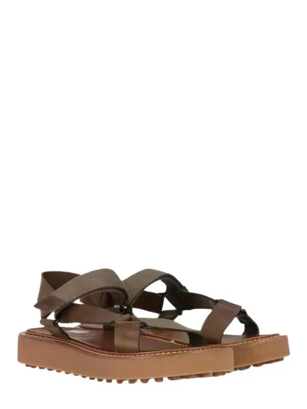 TOD'S Touch-strap Platform Sandals - Green