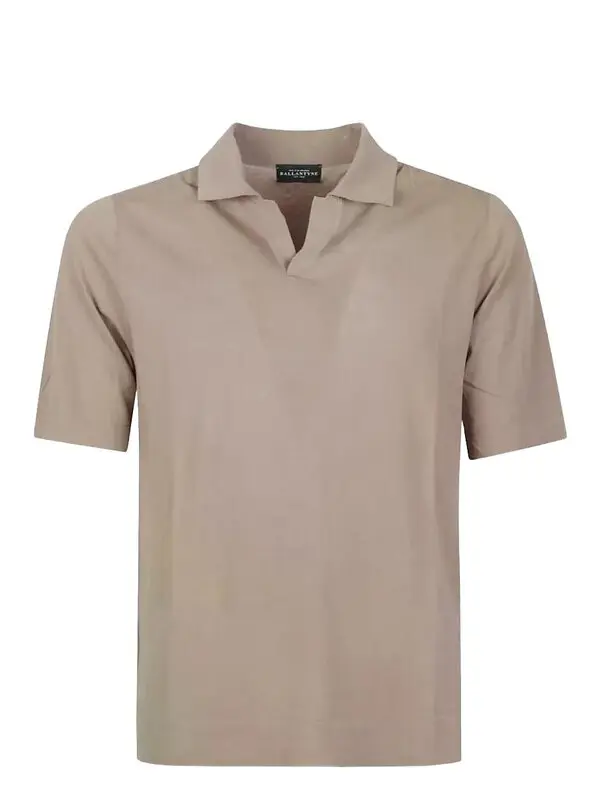 BALLANTYNE V-neck Pointed-collar T-shirt - Neutrals