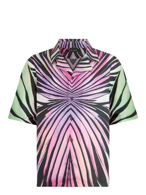 Roberto Cavalli Graphic-print Short-sleeve Shirt - Black