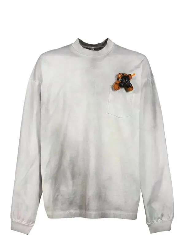 DOUBLET Teddy-patch Chest-pocket Sweater - Grey