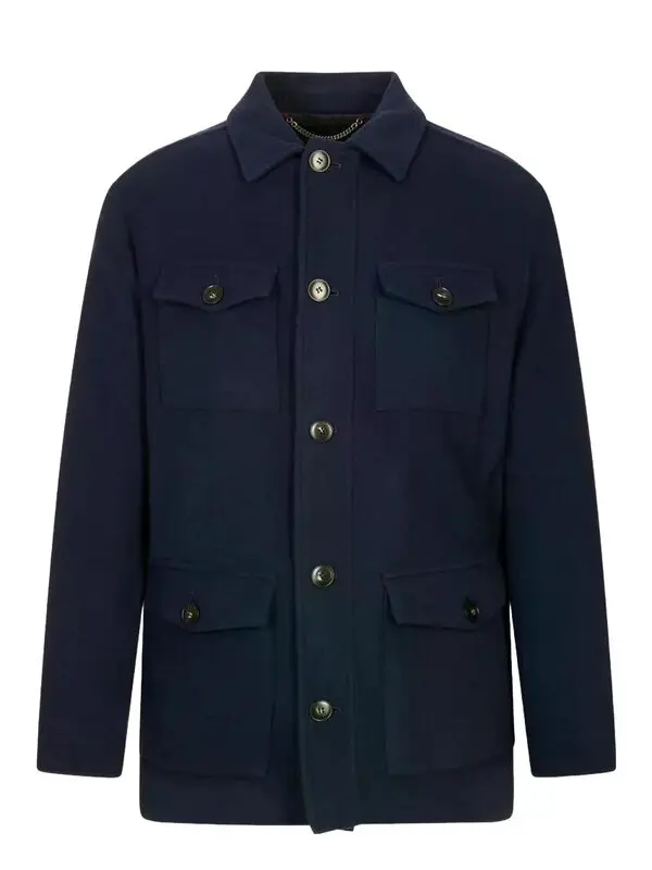 Canali Button-up Multi-pocket Jacket - Blue