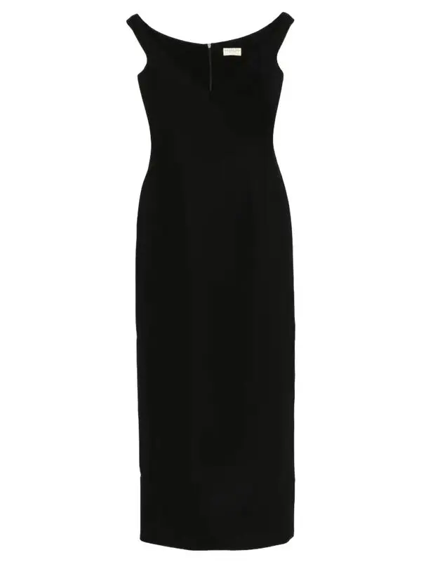 Arcina Ori Ellery Off-shoulder V-neck Maxi Dress - Black
