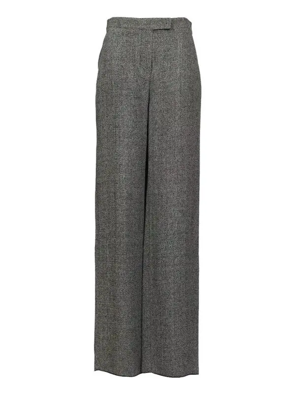 Emporio Armani Mélange Wide-leg Trousers - Grey