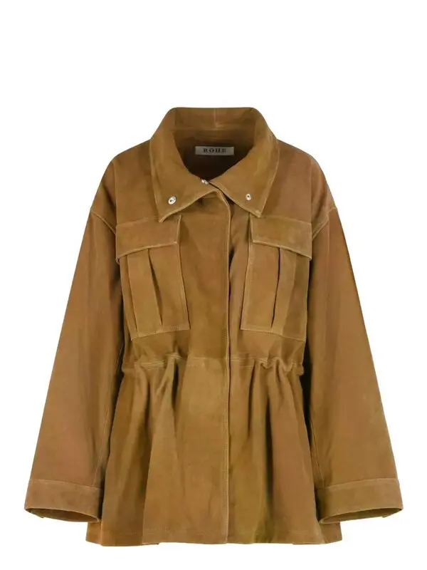 RÓHE Drawstring-waist Suede Jacket - Brown