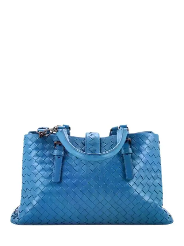 Bottega Veneta Roma Bag Intrecciato Nappa Small Tote Bag - Blue