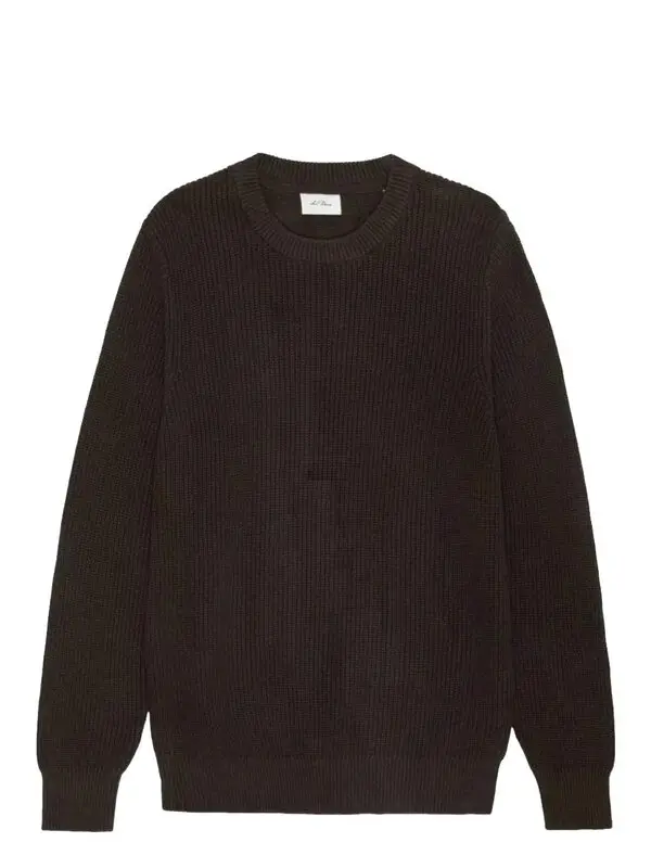 LES DEUX Ribbed-knit Crew-neck Sweater - Brown