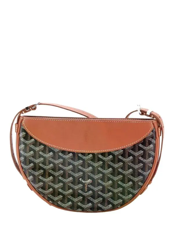 Goyard Hirondelle Coated Canvas And Leather Shoulder Bag - Brown