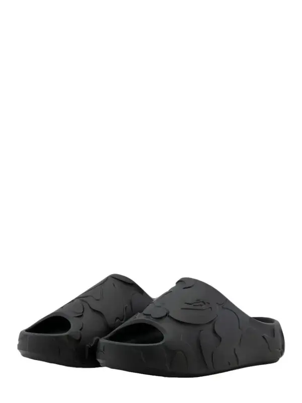 A BATHING APE Embossed Camo Slides - Black
