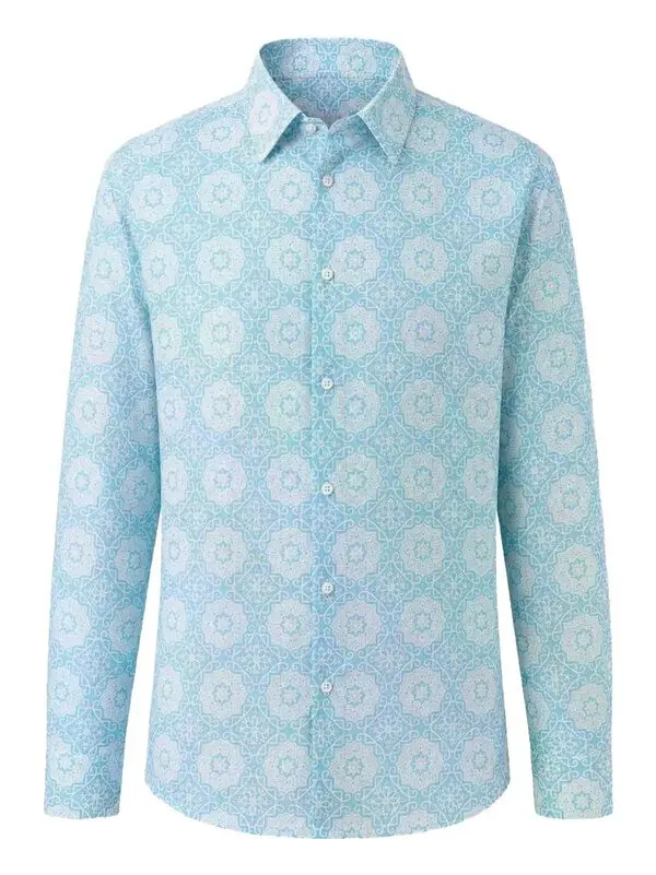 PENINSULA SWIMWEAR Geometric-print Shirt - Blue