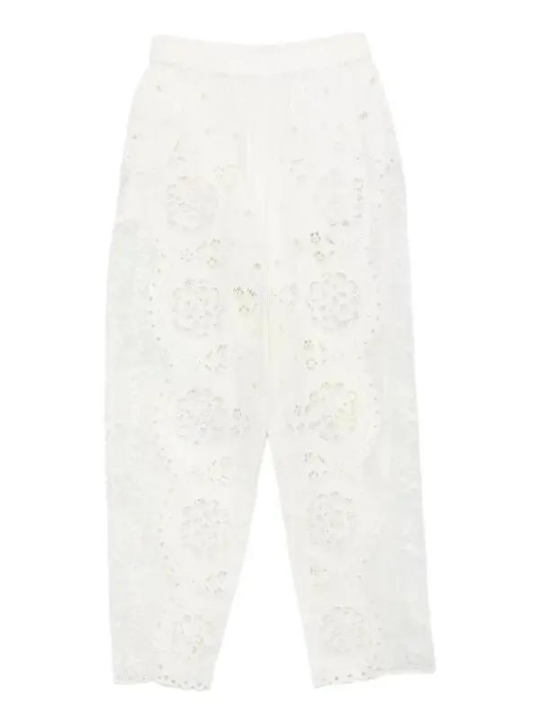 Sea Gardener Broderie Anglaise Trousers - White