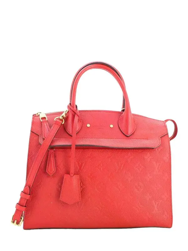 LOUIS VUITTON Pont Neuf Handbag Monogram Empreinte Leather Mm Satchel - Red