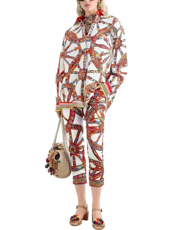Dolce & Gabbana Carretto-print Poplin Shirt - White