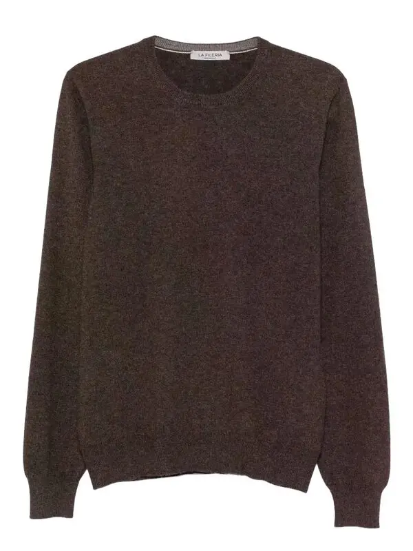 FILERIA Crew Neck Long Sleeve Knit - Brown