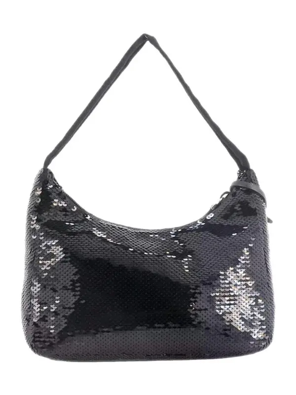 Prada Re-edition 2000 Sequined Mini Hobo Bag - Black