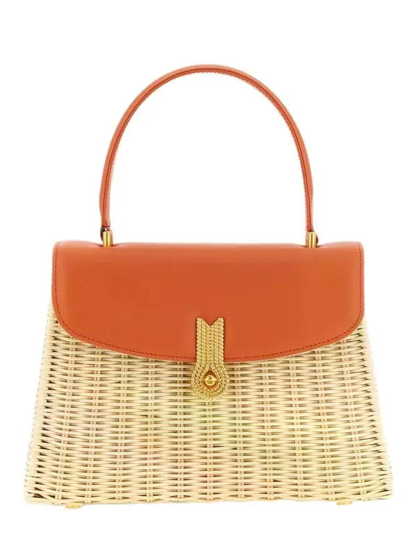 AMATO DANIELE Queen Woven Leather Trim Tote Bag - Neutrals