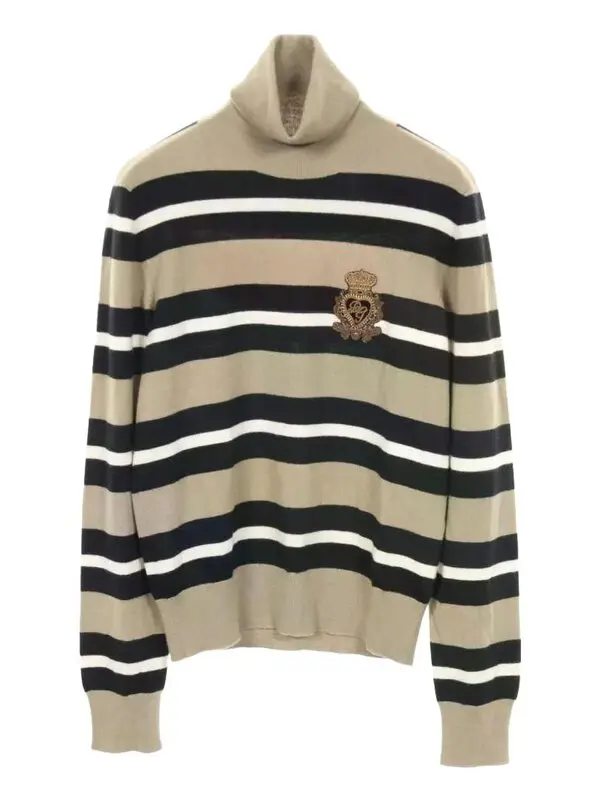 Dolce & Gabbana Striped Roll-neck Sweater - Neutrals