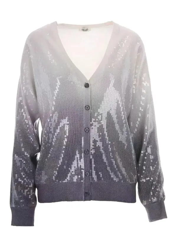 Liu Jo Sequin-embellished Ombre Cardigan - Grey