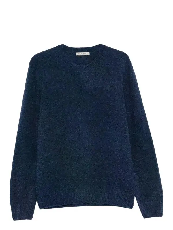 FILERIA Bouclé-knit Crew Neck Sweater - Blue