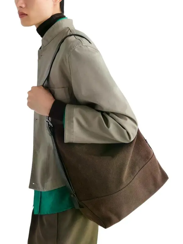LEMAIRE Belted Cotton Tote - Brown